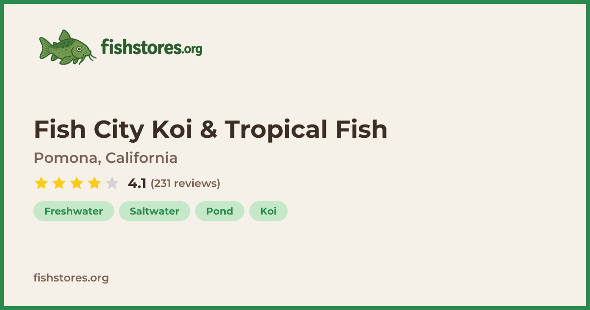 Fish City Koi & Tropical Fish - Fish Store in Pomona, CA | FishStores.org