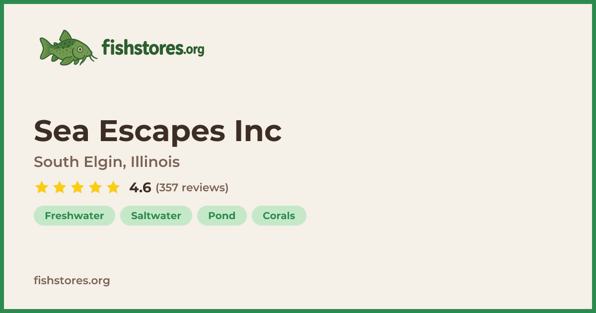 Sea Escapes Inc - Fish Store in South Elgin, IL | FishStores.org