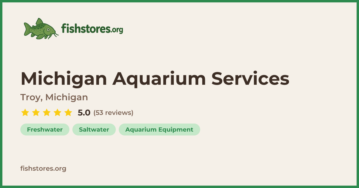 Michigan Aquarium Services - Fish Store in Troy, MI | FishStores.org