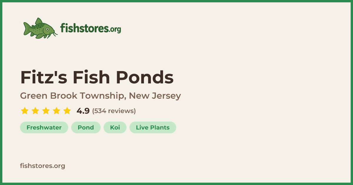 Fitz's Fish Ponds - Fish Store in Colts Neck, NJ | FishStores.org